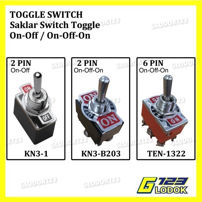 Jual Saklar Switch Toggle Togle Togel Tombol ON OFF ON 2 6 Pin Kaki ...