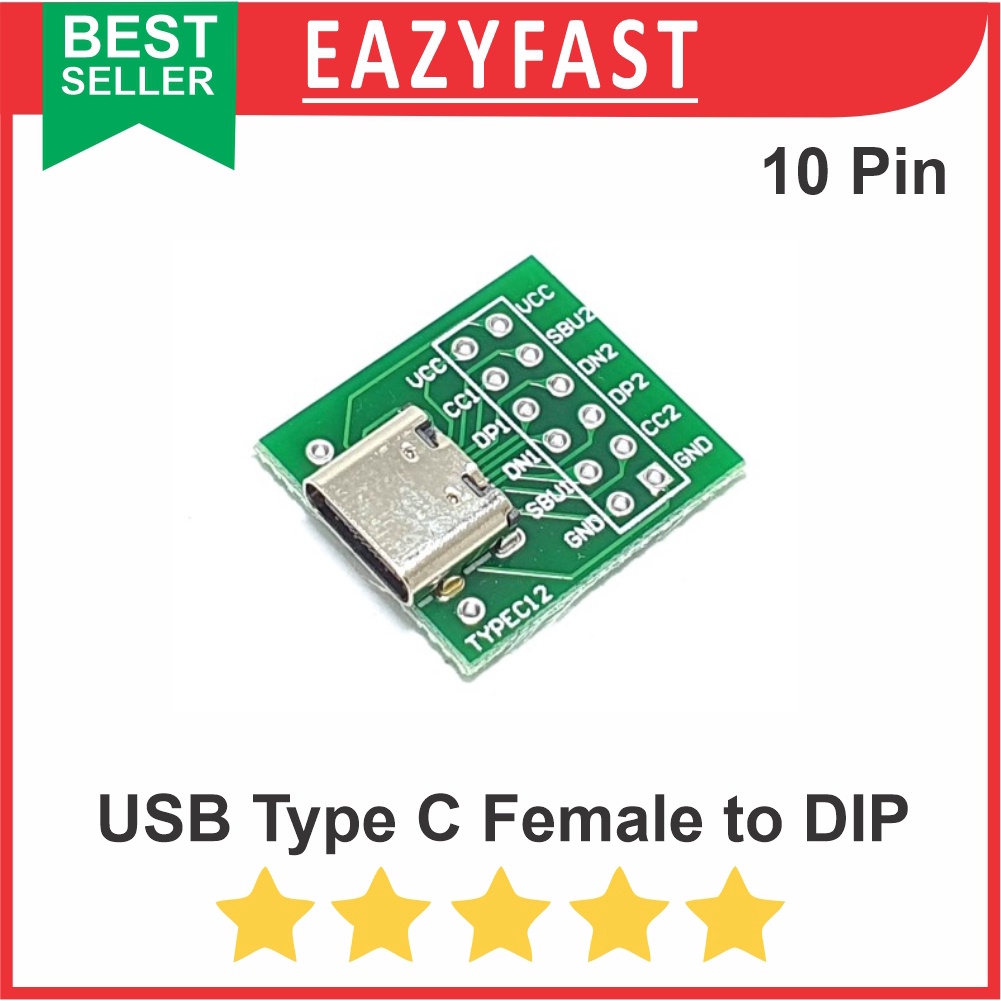 Jual USB Type C Female to DIP PCB Converter Adapter Betina Breakout ...