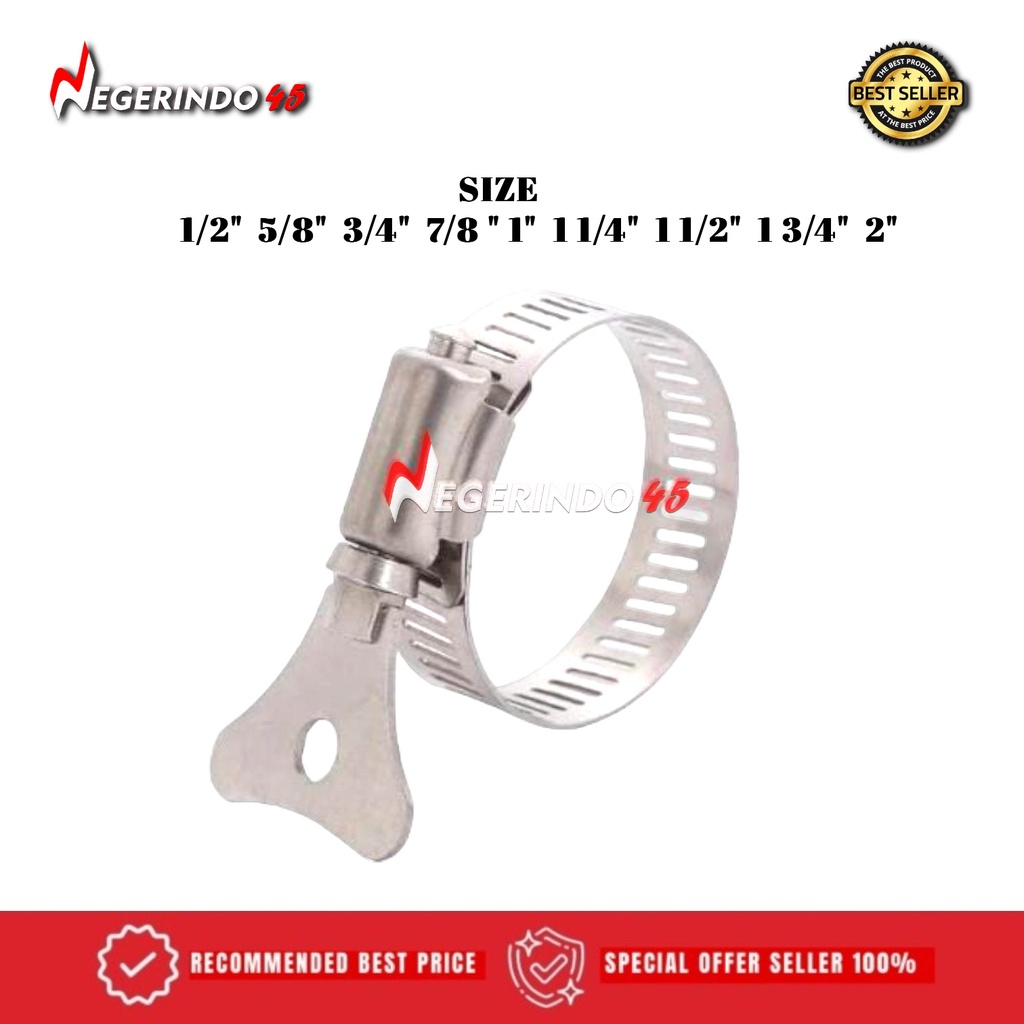 Jual STAINLESS KLEM SELANG KUPING BESI 1/2 5/8 3/4 7/8 1 - 11/4 - 11/2 ...