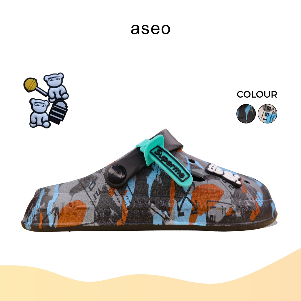 Jual Aseo Sandal Pria Wanita Baim Motif Teddy Bear Anti Slip Clog Karet ...