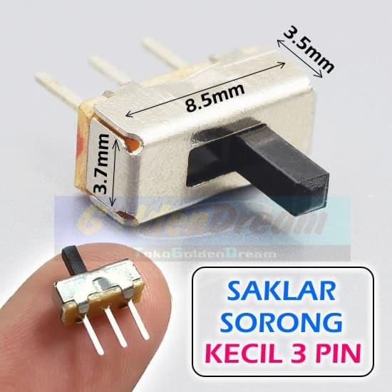 Jual Saklar Geser Kecil 3 Pin SPDT 1P2T Sorong Toggle Switch SS12D00 G4 4mm | Shopee Indonesia