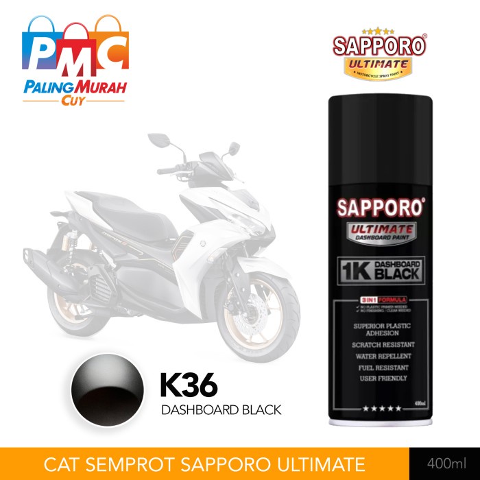 Jual SAPPORO ULTIMATE Colour Cat Semprot K36 1K DASHBOARD BLACK 400cc | Shopee Indonesia