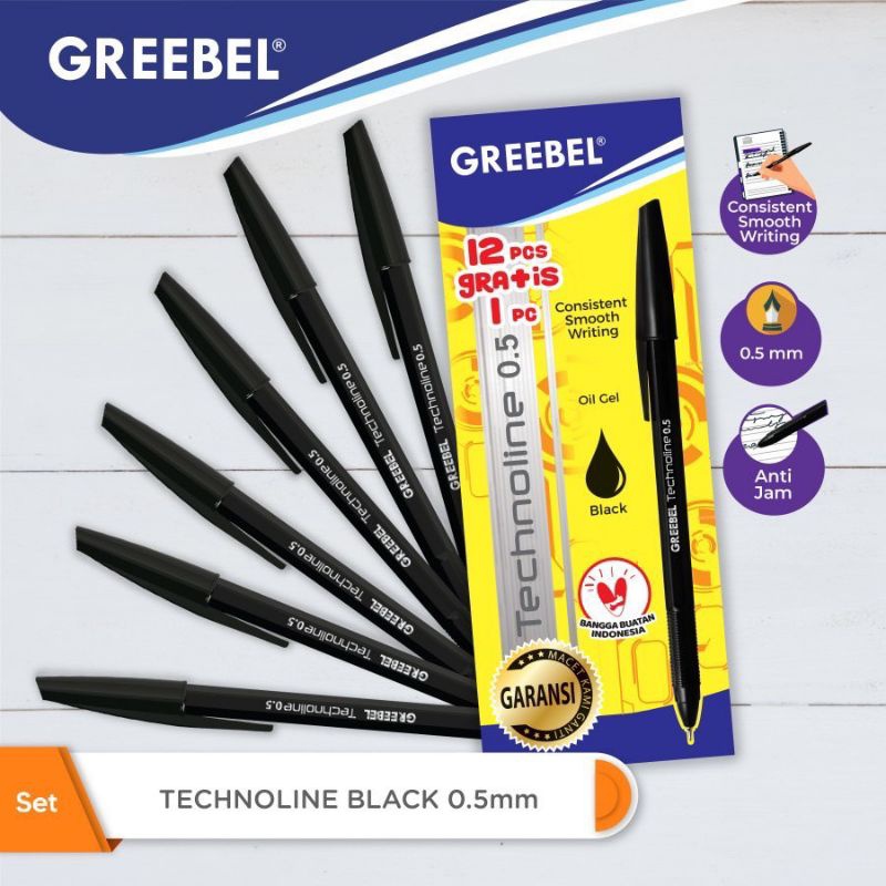 Jual Pulpen Greebel TECHNOLINE 0.5mm ( 1pak/12pcs ) | Shopee Indonesia