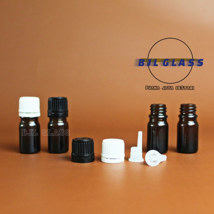 Jual Botol kaca 5ml amber coklat tutup filler/botol kaca essential oil ...