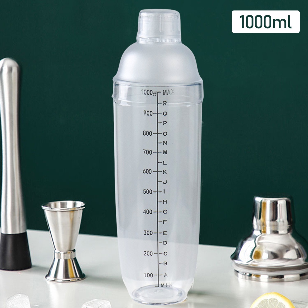 Jual Shaker Botol Plastik Pengocok Minuman Cocktail 1000 ml Alat Bar ...