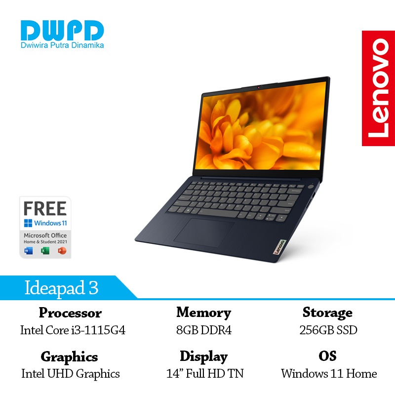 Jual LENOVO Ideapad Slim 3 14ITL6 Intel Core i3-1115G4 8GB DDR4 256GB ...