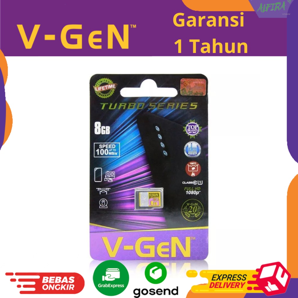 Jual VGEN V-GEN Memory Card Micro SD Class 10 Turbo Series 8GB Garansi ...