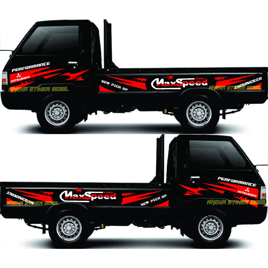Jual Stiker Cutting Body Mobil Pick Up Mitsubishi L300 Hitam | Shopee ...