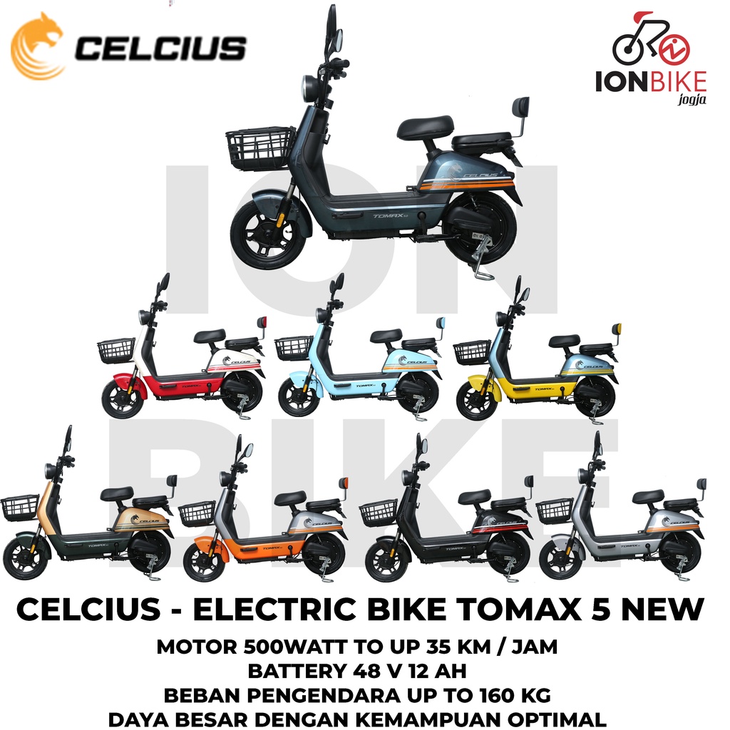 Jual Sepeda Listrik Celcius Tomax 5.0 New 500W 48V 12Ah Tenaga Besar ...