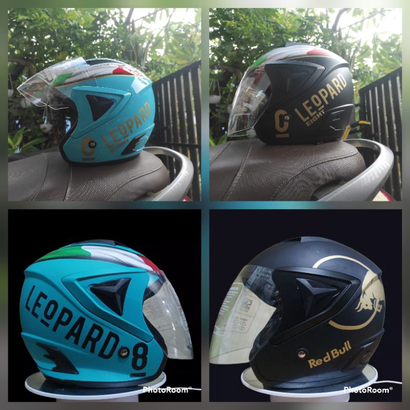 Jual HELM RX FIGHTER MOTIF LEOPARD 8 HELM JP 13 MOTIF LEOPARD REDBULL ...