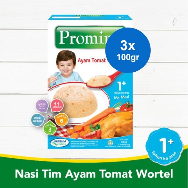 Jual Promina Nasi Tim Ayam Tomat Wortel 100 gr x 3 | Shopee Indonesia