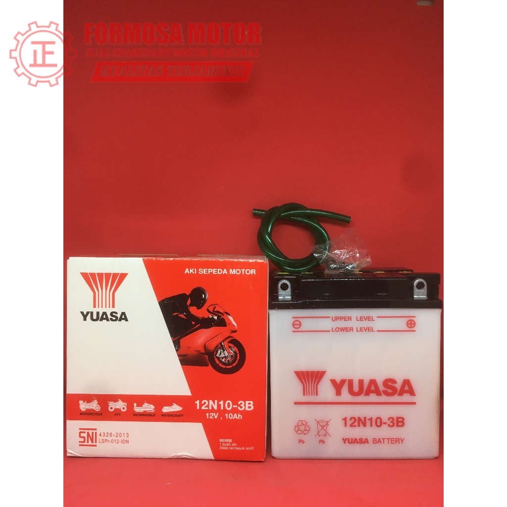 Jual AKI BASAH YUASA 12N10-3B SEPEDA MOTOR VESPA 12V 10Ah ORIGINAL KELUARAN TERBARU | Shopee ...