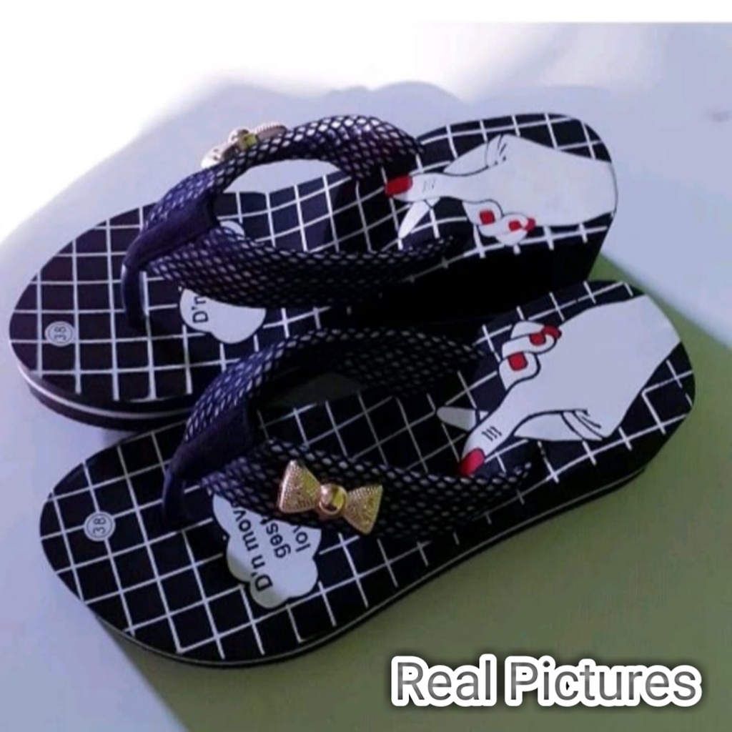 Jual Sandal Wanita Wedges Saranghae Love Jari Murah | Shopee Indonesia