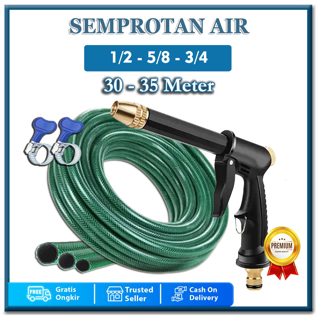 Jual PAKET KEPALA JET SPRAY SEMPROTAN SELANG AIR HIJAU ANTI LUMUT 30-35 ...