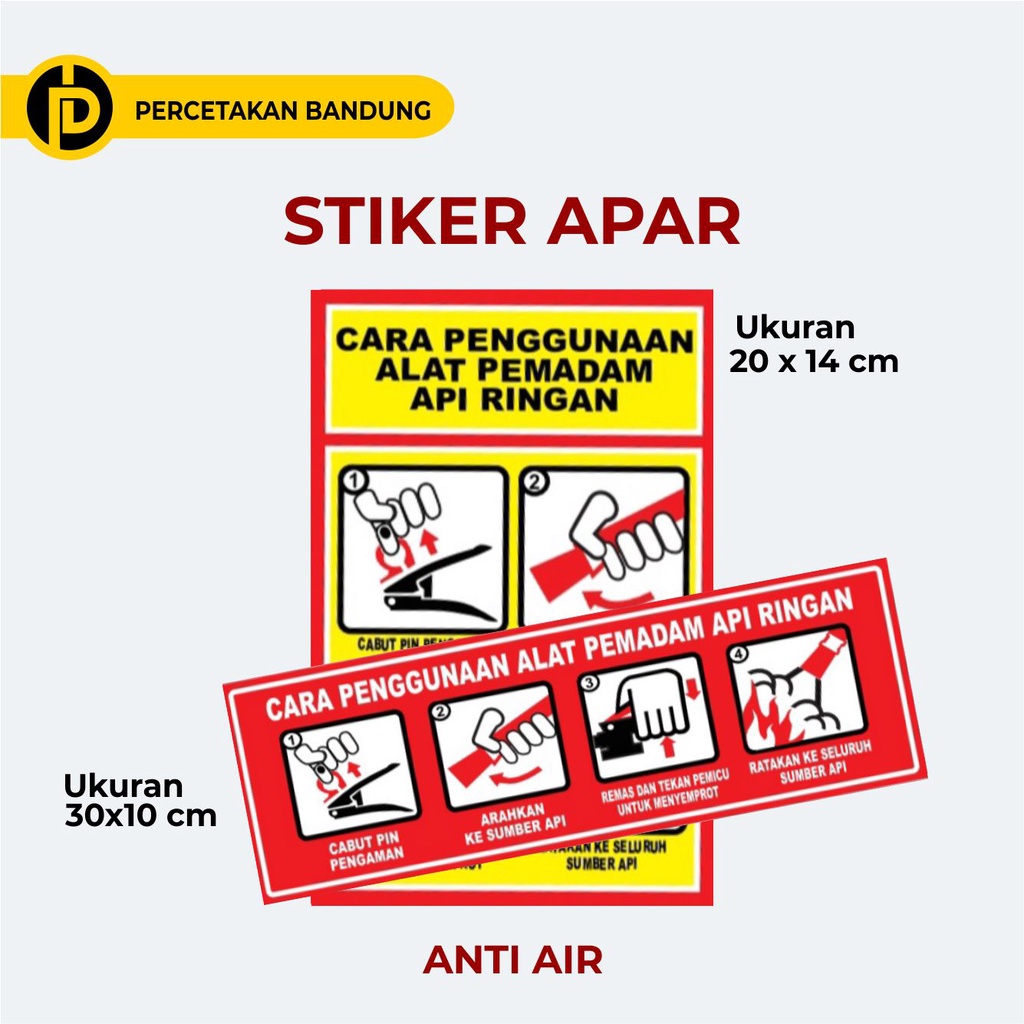 Jual Stiker Cara Penggunaan Alat Pemadam Api Ringan / APAR percetakan ...