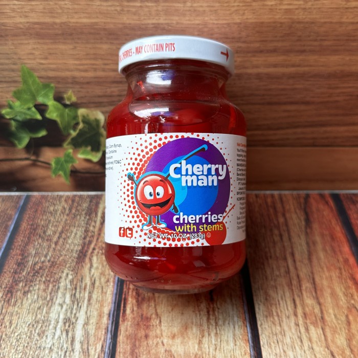 Jual Cherry Man Maraschino Red Cherry / Ceri Tangkai - 283 Gram ...