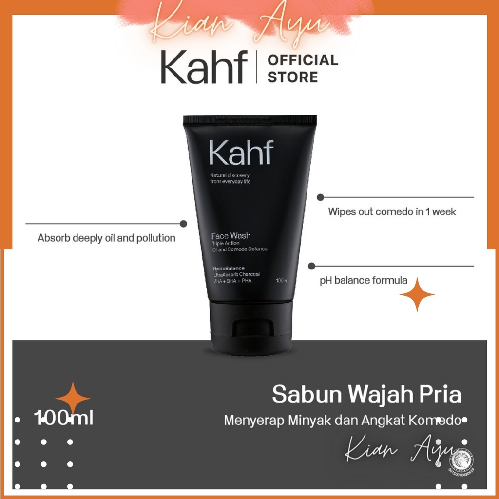 Jual KianAyu* KAHF Triple Action Oil and Comedo Defense Face Wash 100 ...