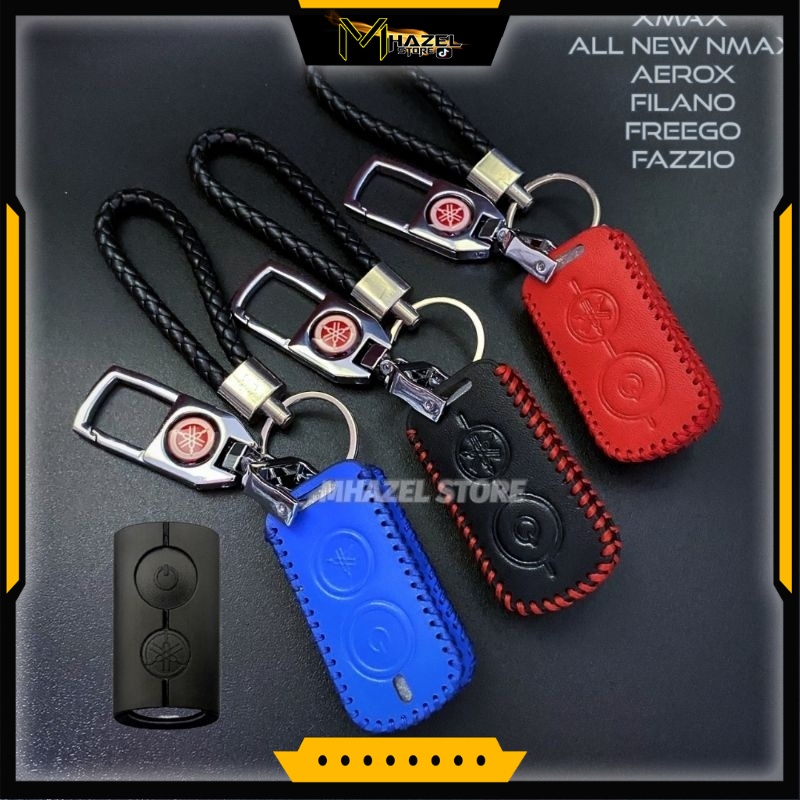 Jual gantungan kunci sarung kulit remote keyless motor Yamaha all new ...