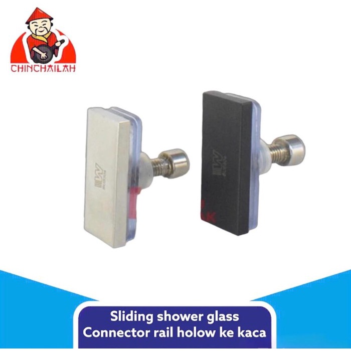 Jual Sliding Shower Glass Connector Penyambung Rail Hollow ke Kaca ...