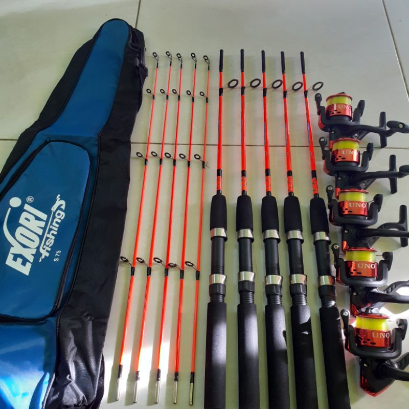 Jual Satu set mancing lengkap bonus tas pancing berbagai merek - paket mancing | Shopee Indonesia