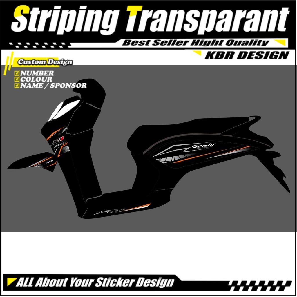 Jual STRIPING COSTUME GENIO BAHAN TRANSPARAN SIMPEL DESIGN BISA custom ...