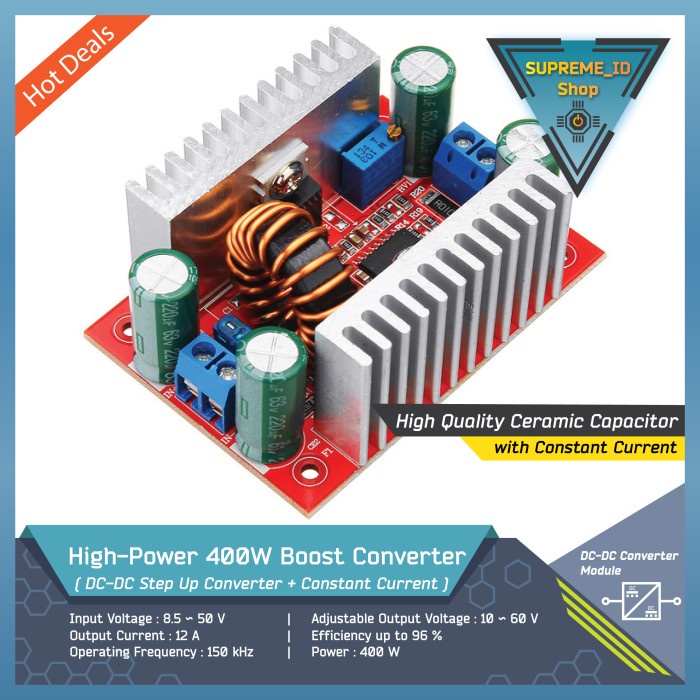 Jual 400W High Power DC-DC Step Up Boost Converter for Power Supply ...