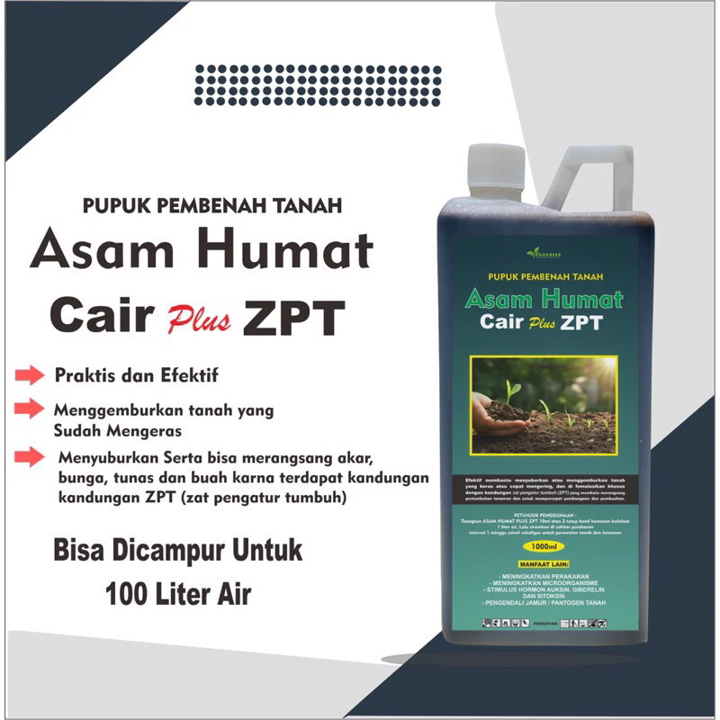 Jual Asam Humat Cair Plus ZPT 1 Liter | 90% original pembenah tanah | Shopee Indonesia