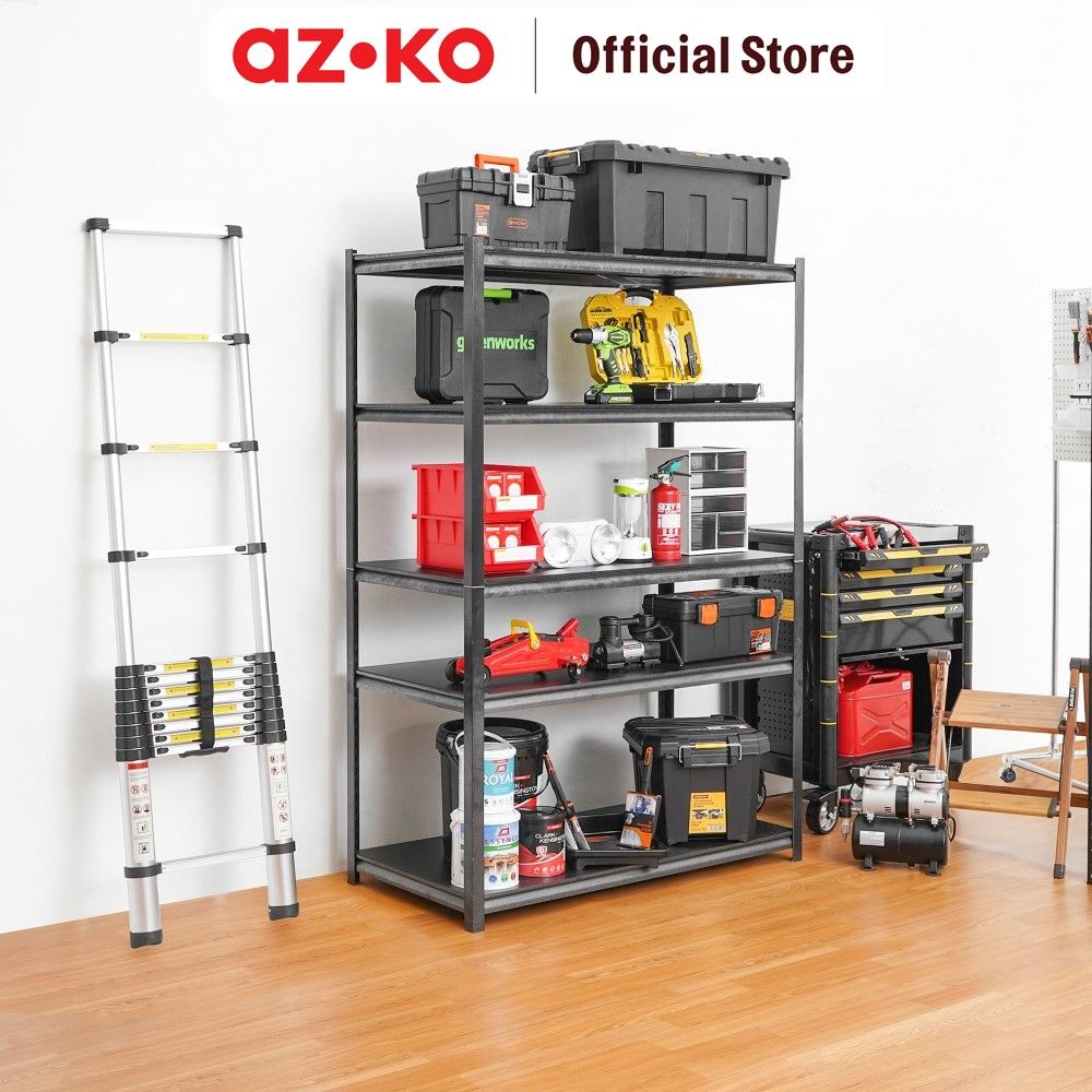 Jual AZKO Tactix 122x61x183 cm Rak Besi 5 Tingkat - Hitam Storage Rack ...