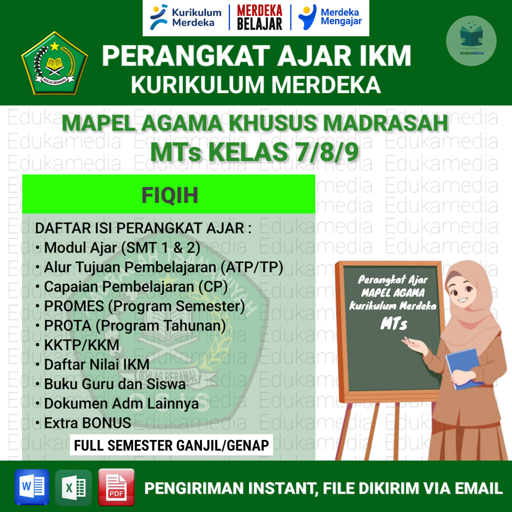Jual PERANGKAT AJAR FIQIH KURIKULUM MERDEKA SMP/MTs KELAS 7/8/9 IKM KUMER | Shopee Indonesia