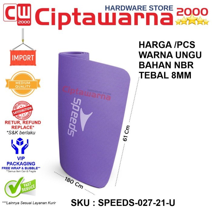 Jual Speeds 027-21 Matras Yoga Karet Yoga Mat Olahraga Senam Lantai ...