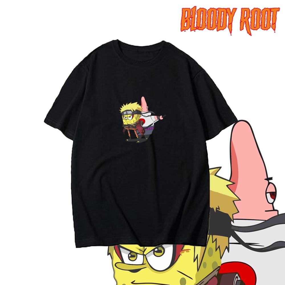 Jual Kaos Spongebob Naruto Patrick Sasuke / T-shirt Spongebob / Kartun ...
