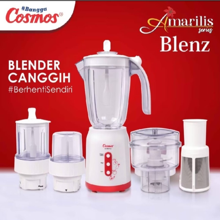 Jual COSMOS CB-802 PCF BLENDER PLASTIK 2 LITER 5 IN 1 BLENZ SERIES (250 ...