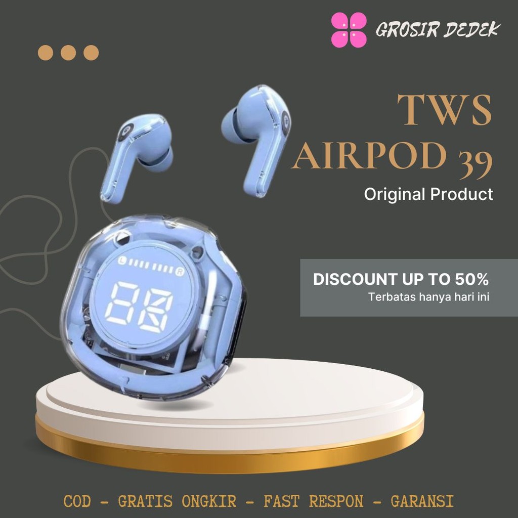 Jual TWS Wireless Headset Air Pod AirPod Air39 A39 Bluetotth 5.3 ...