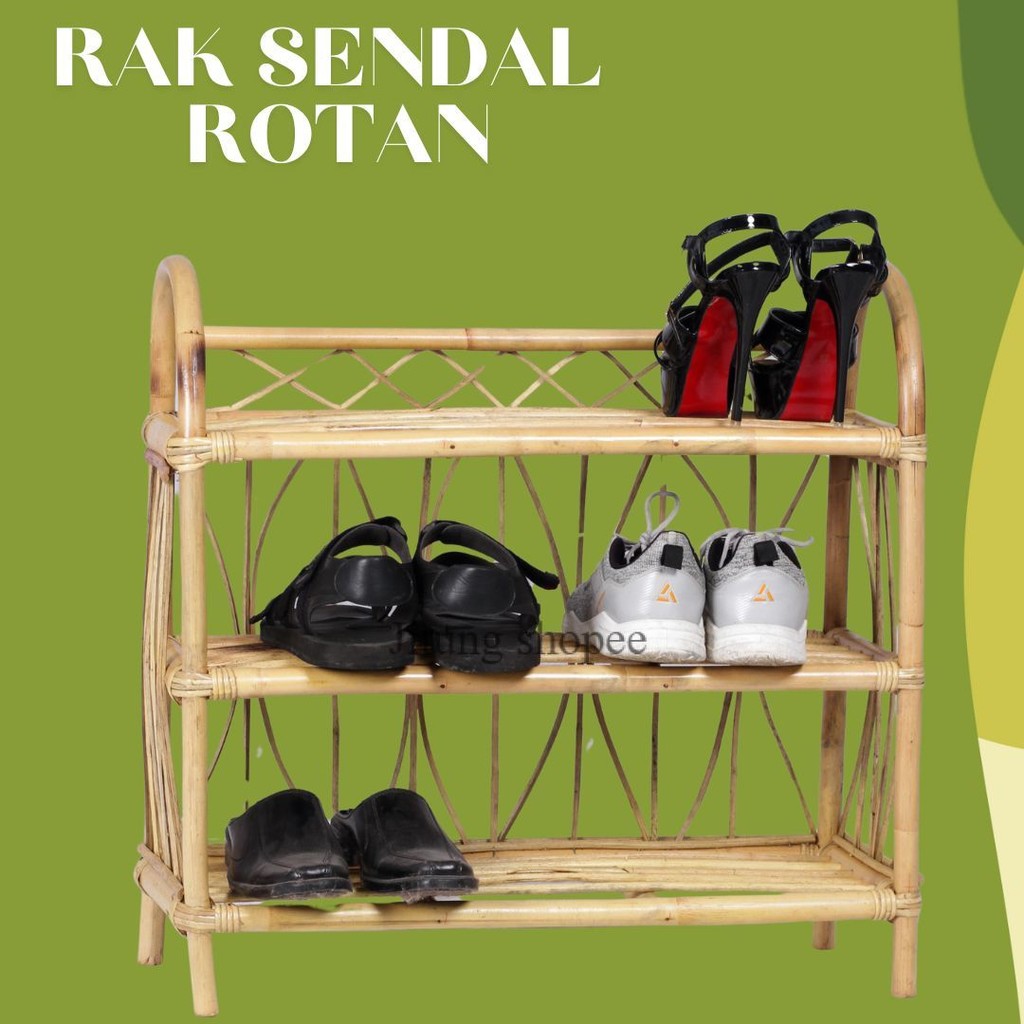 Jual Rak Sepatu Dan Sandal Rotan Alami Model Susun – Penyimpanan ...