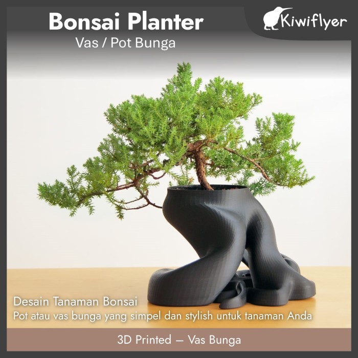 Jual Vas Pot Bunga Model Bonsai - Dekorasi Bunga Estetik - 3D Printed ...