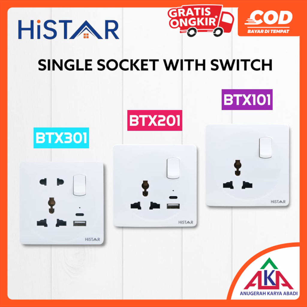 Jual HISTAR Stop Kontak BTX Colokan Dinding Universal IB USB Type-C UK ...