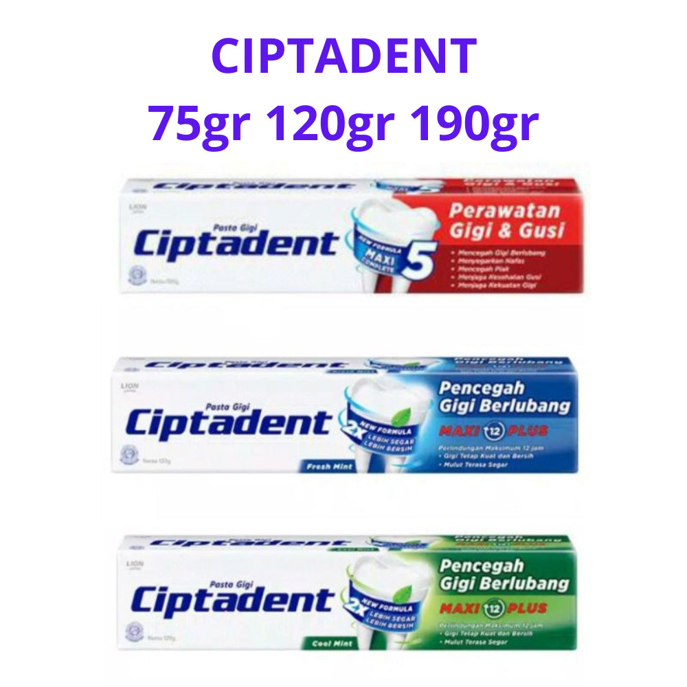 Jual Ciptadent Pasta Gigi 75gr 120gr 190gr Cool Mint/ Fresh Mint/ Maxi ...