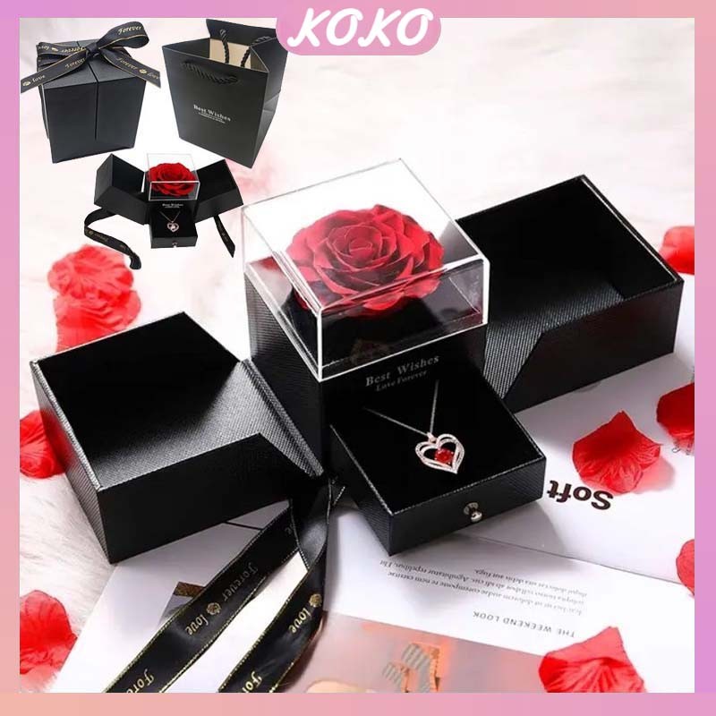 Jual Eternal Rose Gift Box Kotak Perhiasan Kado Kalung Cincin Lamaran ...