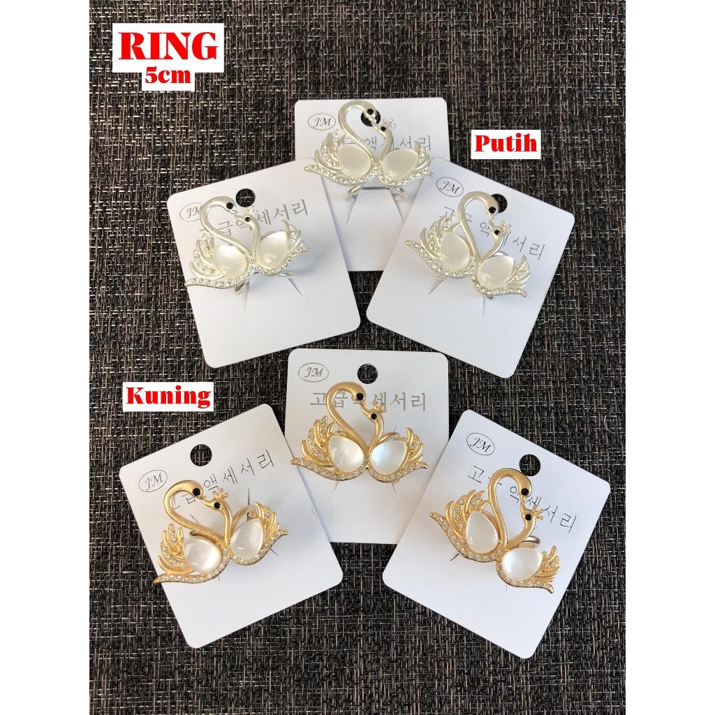 Jual Ring hijab motif angsa Permata Putih Doof Ring angsa elegan ...