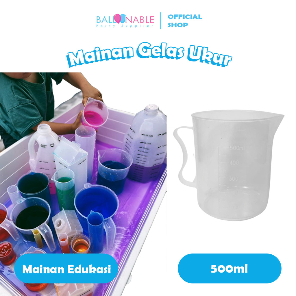 Jual KAUFAZ Gelas Ukur Plastik / Gelas Takaran 500ml Belajar Motorik ...