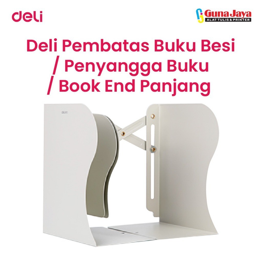Jual DELI E-78630 BOOK END WHITE - Deli Pembatas Buku Besi / Penyangga ...
