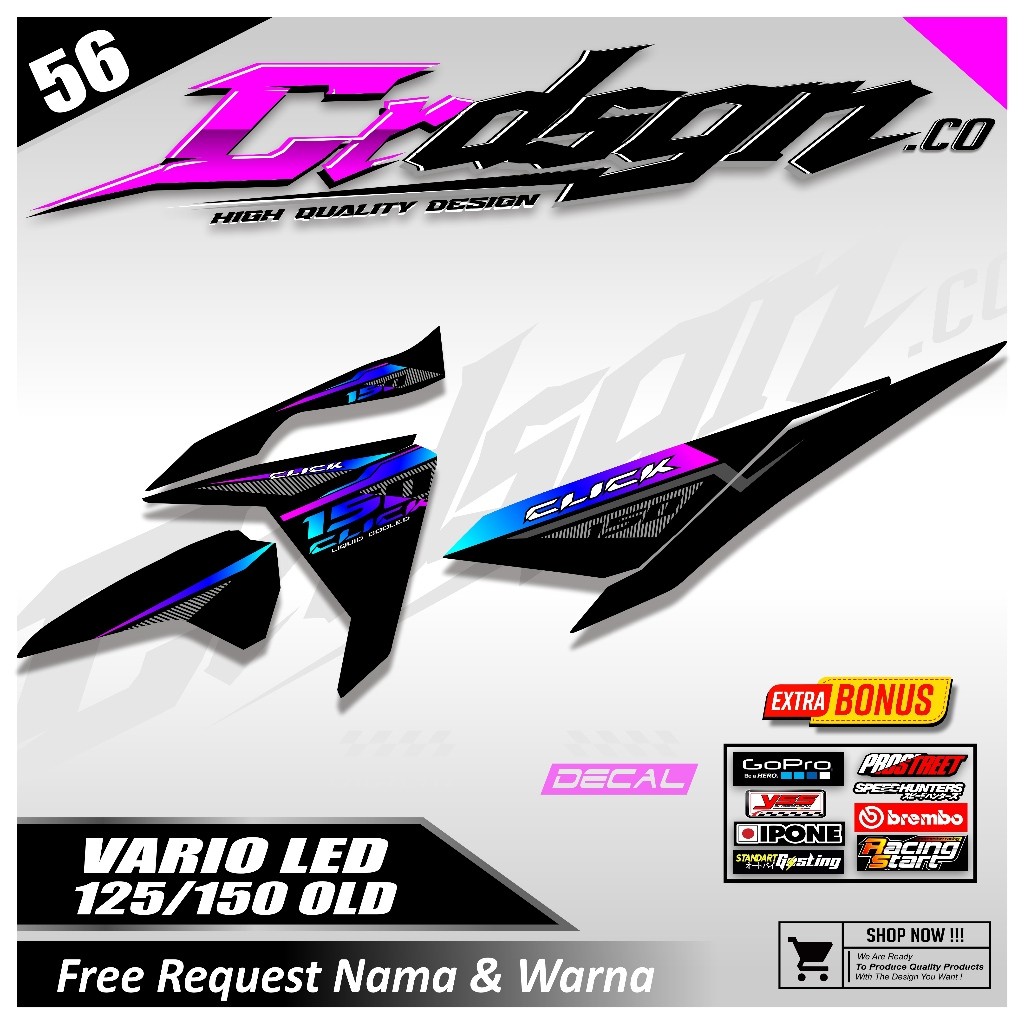 Jual Striping Vario Led Old 125 / 150 Motif Vietnam Style Keren dan Viral - Stiker Striping ...
