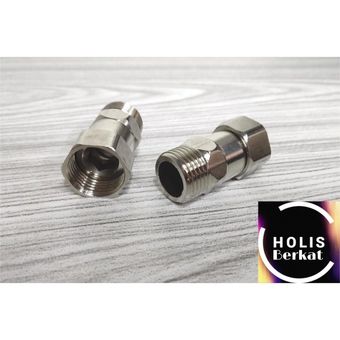 Jual Sambungan Sok Double Nepel Drat Luar Dalam Mur 1/2" Stainless | Shopee Indonesia