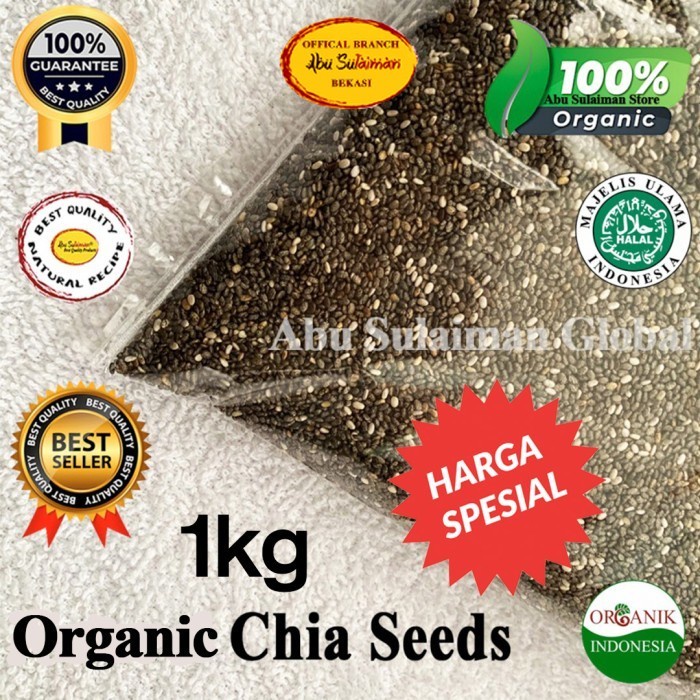Jual Organic Black Chia Seeds Premium 1 kg / Organic Chiaseed Mexico 1 ...