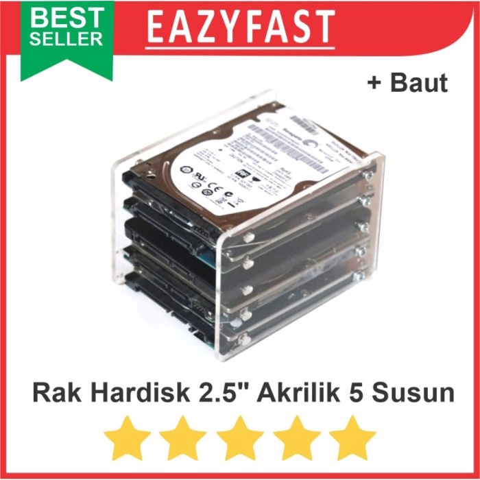 Jual Rak HDD Stand Hardisk Bay 2.5 Akrilik 5 Susun Tray Dock Stack ...