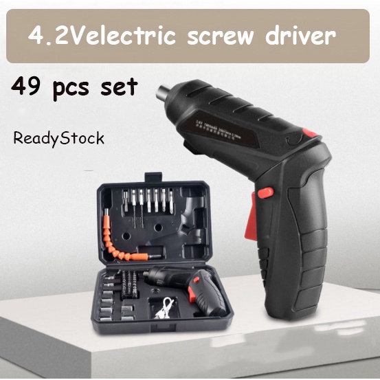 Jual Cordless Screwdriver 4.2 V / Baterai Impact Cordless Drill 49 Pcs ...