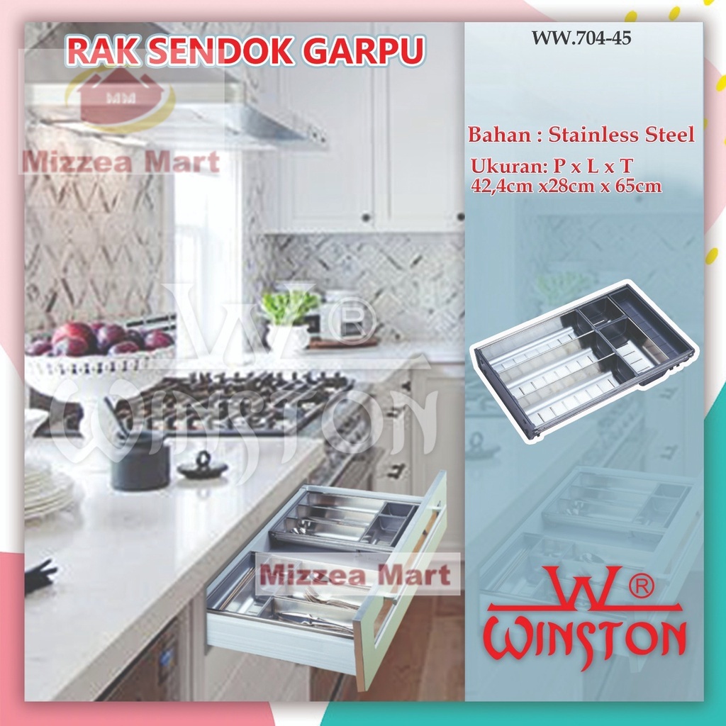 Jual MizzeaMart Rak Sendok Stainless WW 704 - 45 cm WINSTON Rack for ...