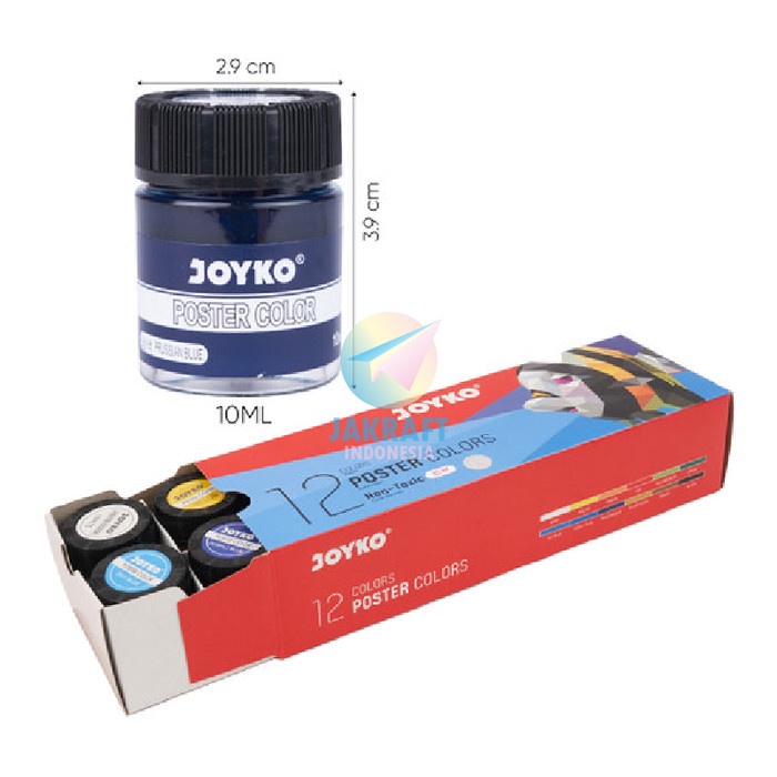 Jual [New] Cat Lukis Poster Paint Set Botol 12 Warna TITI POC-10ML-12 ...