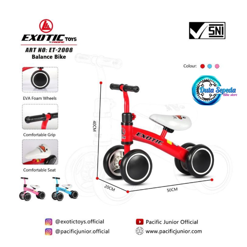 Jual Sepeda Roda Tiga Balance Bike Tricycle Anak EXOTIC ET-2008 PUSH ...