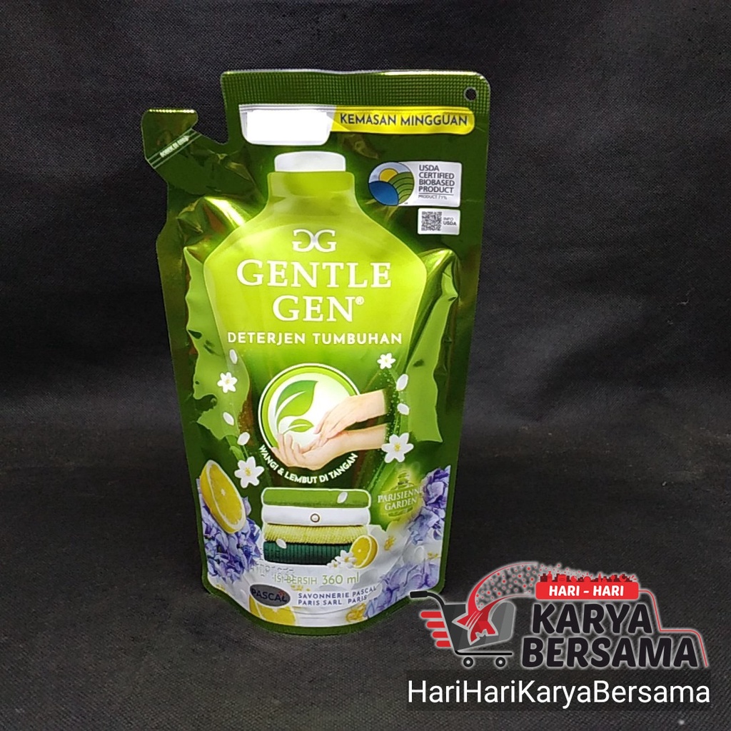 Jual GENTLE GEN DETERJEN CAIR TUMBUHAN PARISIENNE GARDEN POUCH 360ML ...